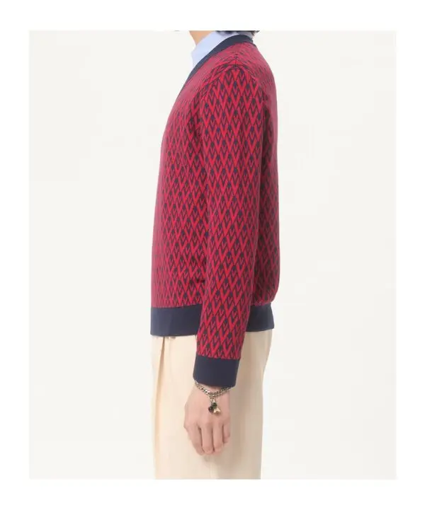 Valentino Garavani V-neck All-over Patterned Jumper