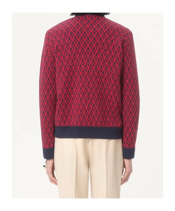 Valentino Garavani V-neck All-over Patterned Jumper