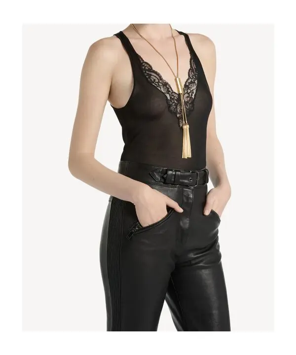 Balmain Knit Vest Top With Lace