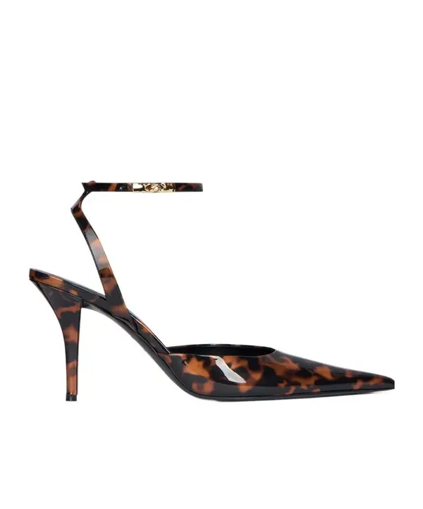 Balmain Printed Patent Leather Strappy Pumps