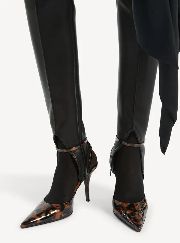 Balmain Printed Patent Leather Strappy Pumps