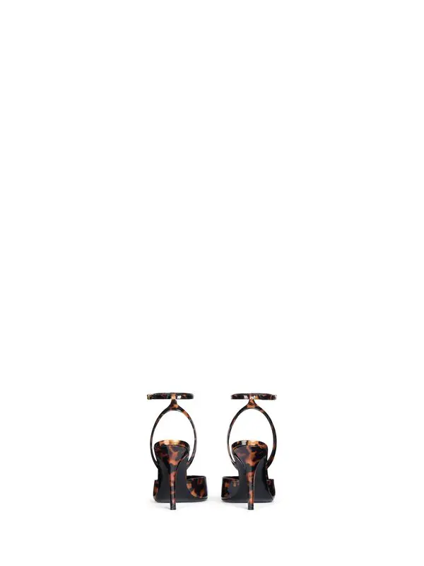 Balmain Printed Patent Leather Strappy Pumps