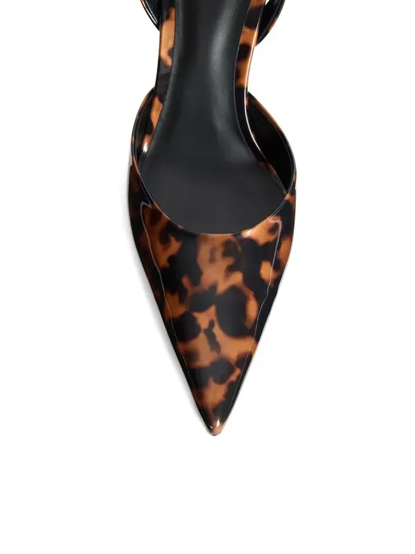 Balmain Printed Patent Leather Strappy Pumps