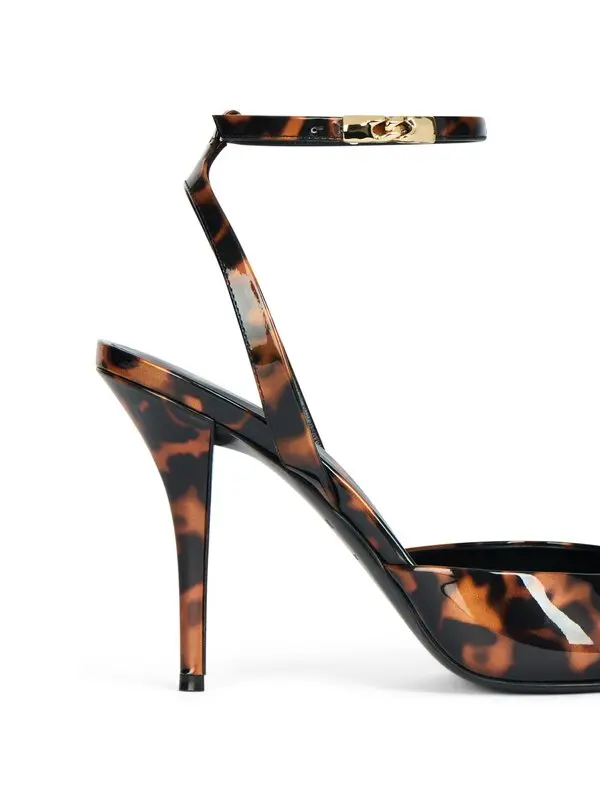 Balmain Printed Patent Leather Strappy Pumps