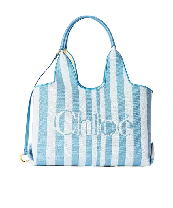 Chloé Striped Tote Bag - Blue