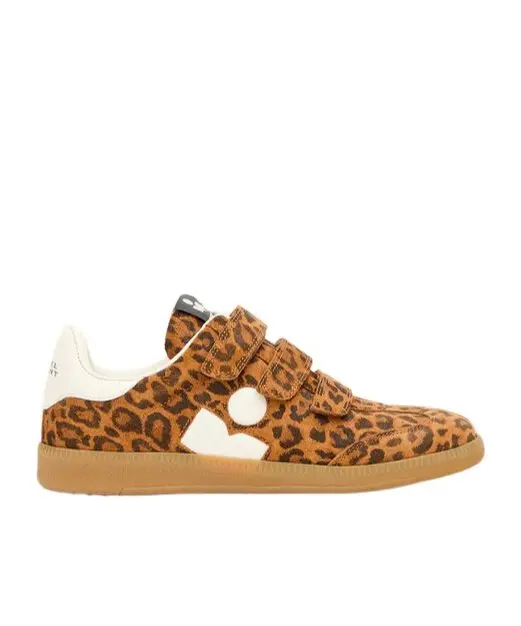 Isabel Marant Étoile Leopard Print Touch-strap Sneakers