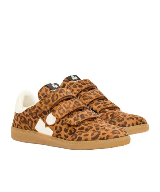 Isabel Marant Étoile Leopard Print Touch-strap Sneakers