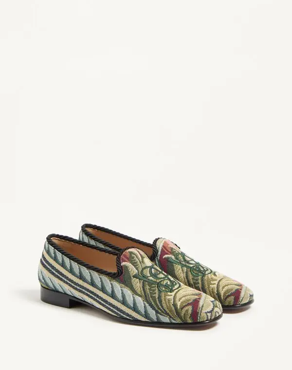Valentino Garavani Logo Embroidered Slip-on Flats