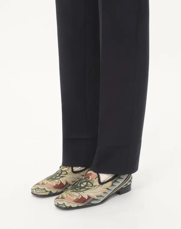 Valentino Garavani Logo Embroidered Slip-on Flats