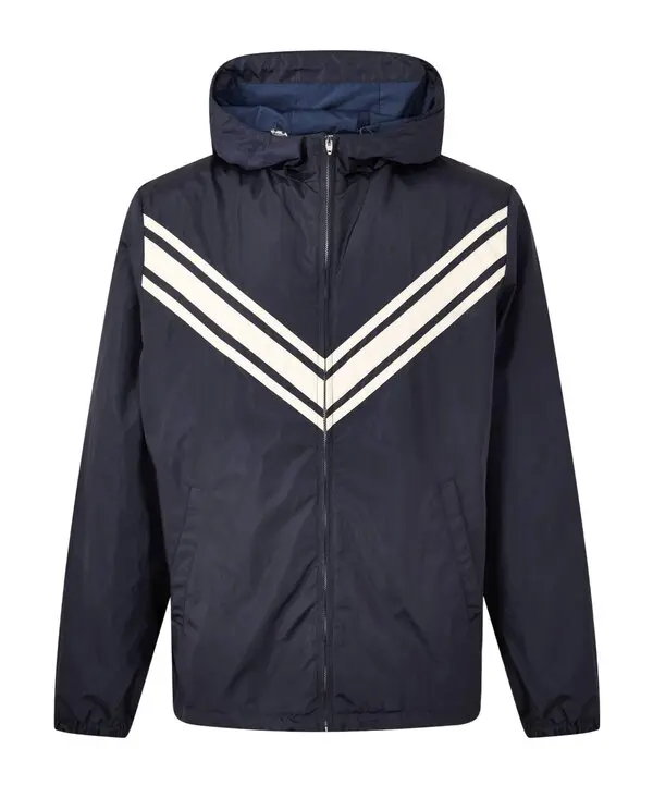Valentino Garavani Hooded Windproof Windbreaker Jacket With Sporty Stripes