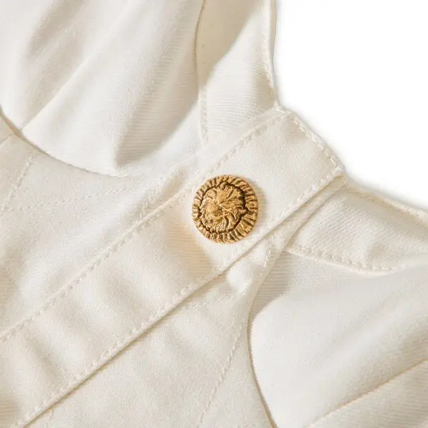 Balmain Spaghetti Strap Sweetheart Neckline Mini Dress With Button Detail