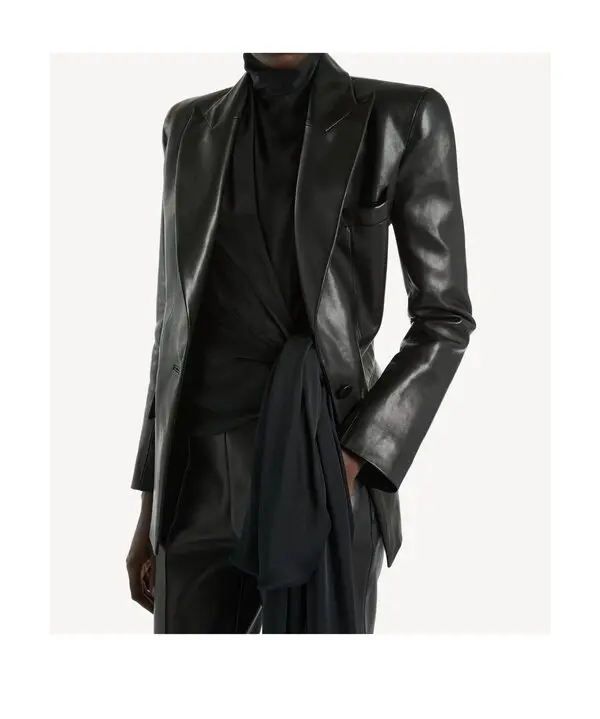 Balmain Structured Shoulder Lambskin Blazer