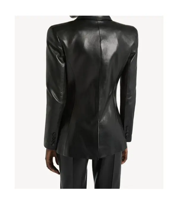 Balmain Structured Shoulder Lambskin Blazer
