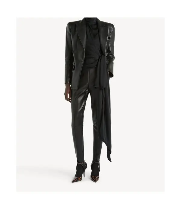 Balmain Structured Shoulder Lambskin Blazer