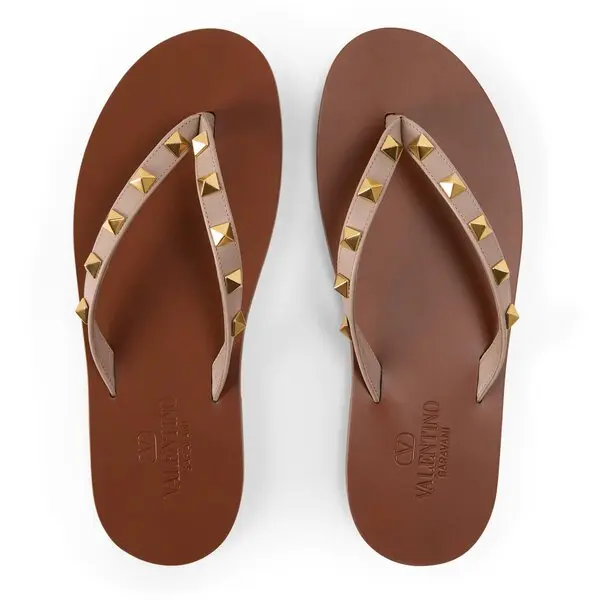 Valentino Garavani Flat Thong Sandals - Brown