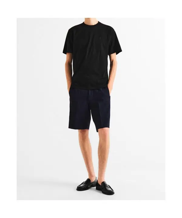 Prada Plain Crewneck Short-sleeve Tee - Black
