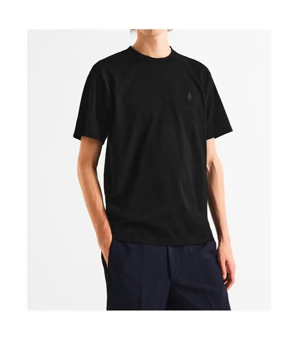 Prada Plain Crewneck Short-sleeve Tee - Black