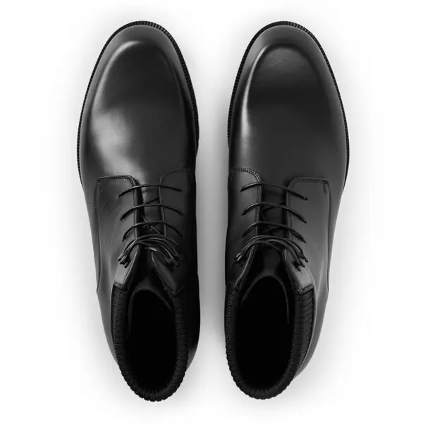 CHRISTIAN LOUBOUTIN Polished Leather Combat Ankle Boots