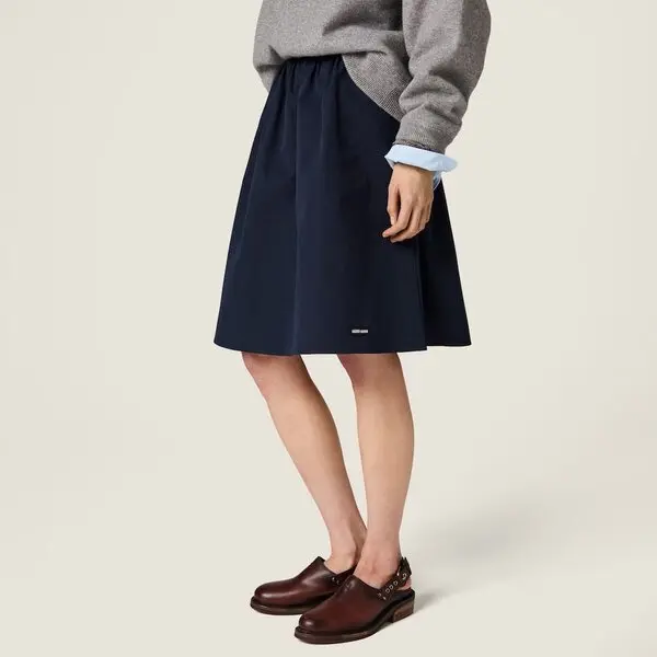 Miu Miu Trumpet Skirt With Jacquard Logo