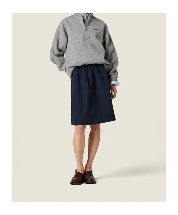 Miu Miu Trumpet Skirt With Jacquard Logo