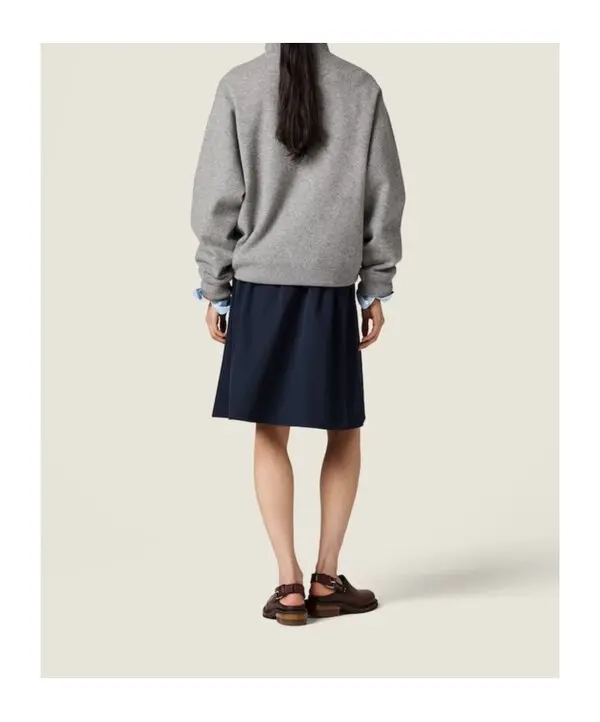 Miu Miu Trumpet Skirt With Jacquard Logo
