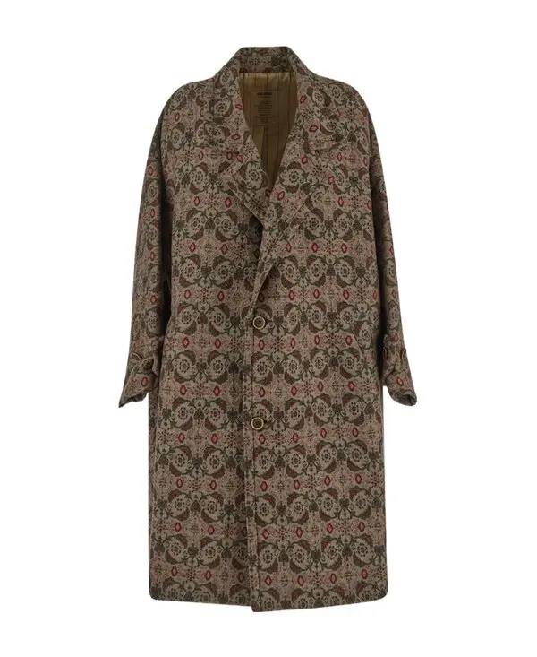 UMA WANG Patterned Jacquard Single-breasted Coat