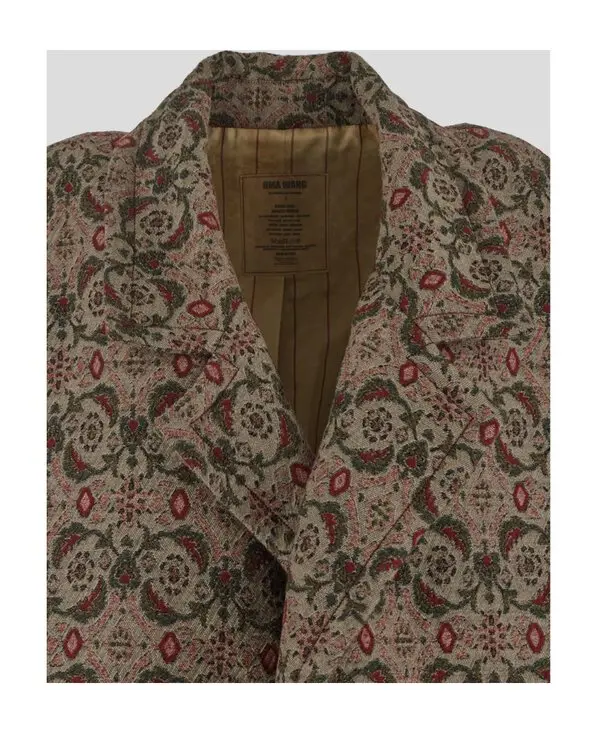 UMA WANG Patterned Jacquard Single-breasted Coat