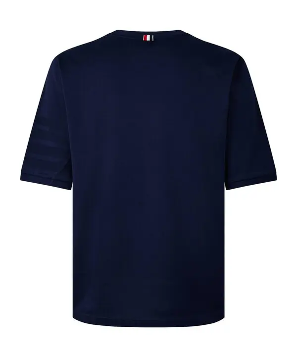 Thom Browne Navy Crewneck Mid-sleeve Tee - No