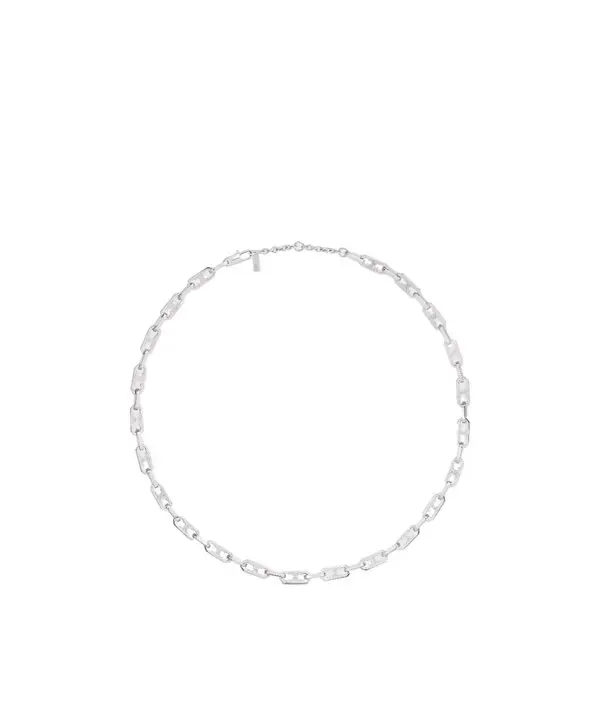 Celine Triomphe Small Octagon Necklace In Brass With Rhodium Finish