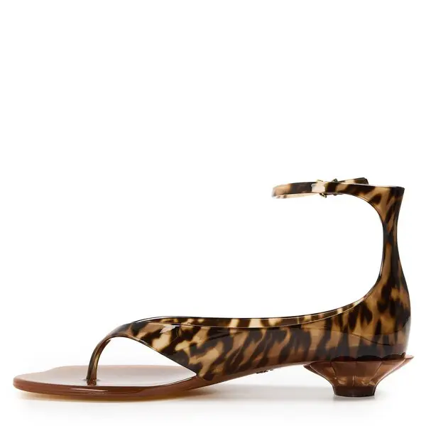 Chloé Leopard Print Jelly Sandals - Brown