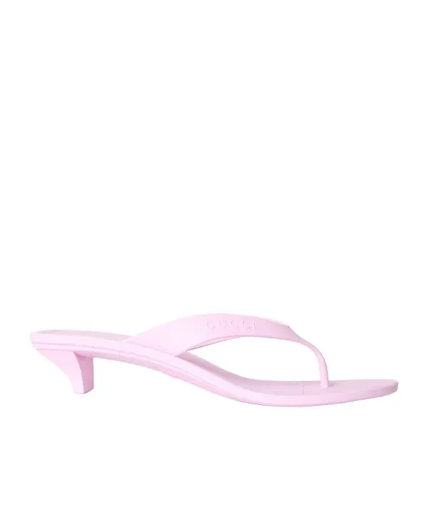 Gucci Thong Kitten Heel Slipper - Pink