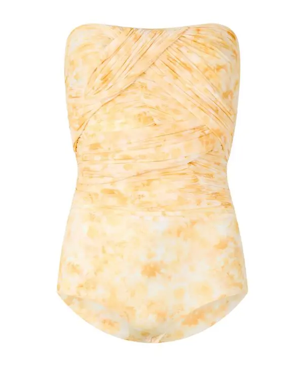 Magda Butrym Strapless Gradient Ruched One-piece - Yellow