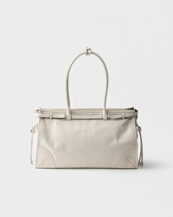 Prada Bonnie Large Leather Handbag - White