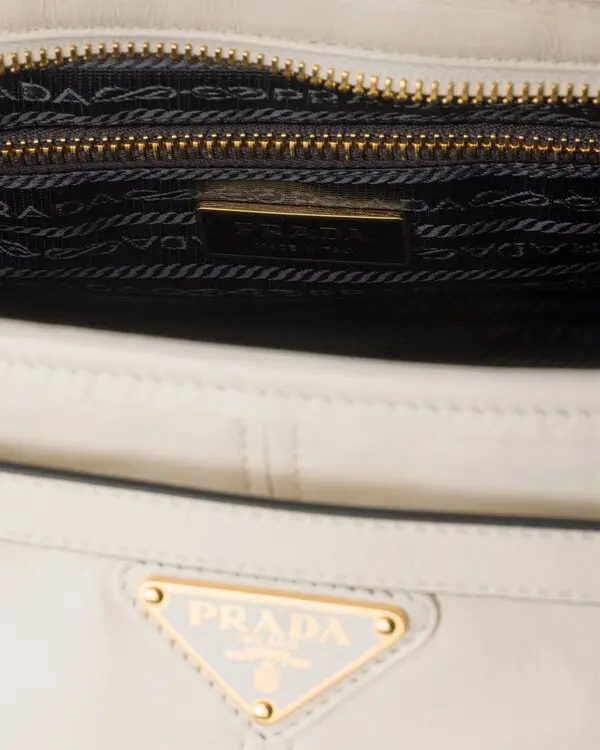 Prada Bonnie Large Leather Handbag - White