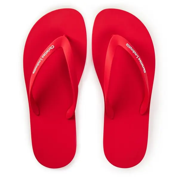 CHRISTIAN LOUBOUTIN Solid Color Flip Flops - Red