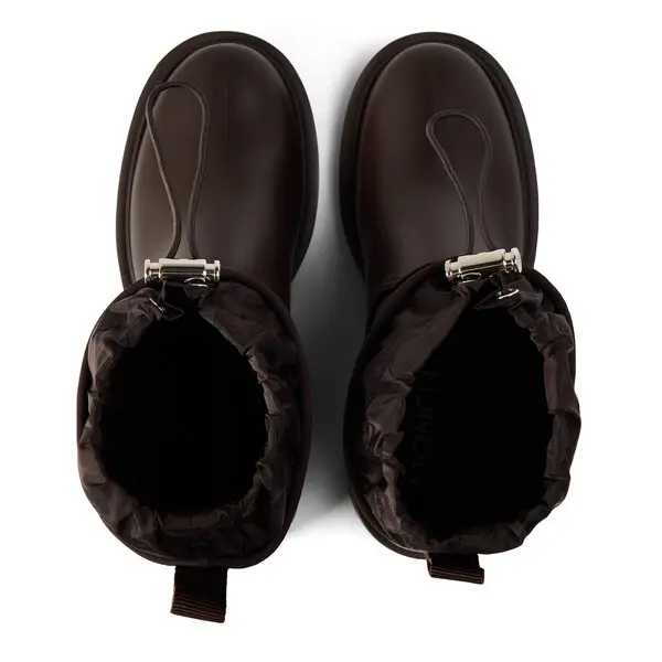 Moncler Ankle Boots With Drawstring Detail - Brown