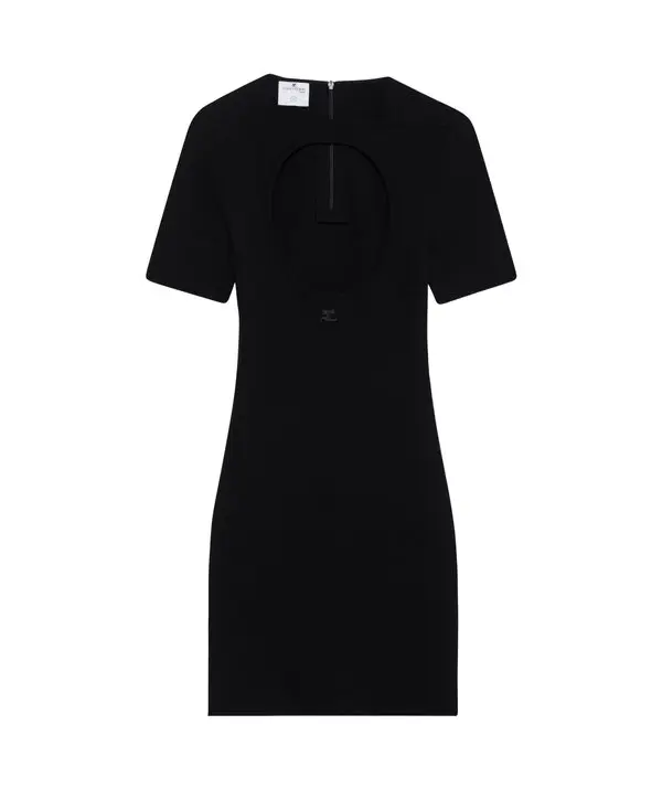 COURREGES Hollowed-out Knitted Mini Dress