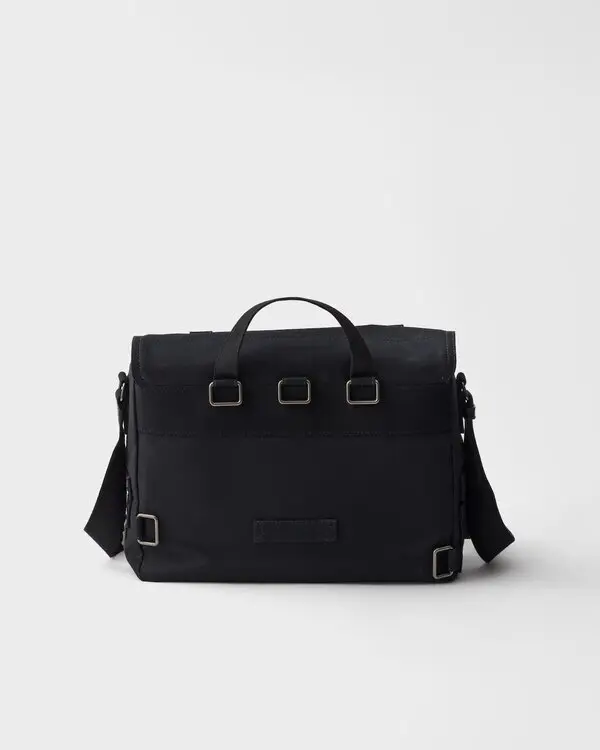 Prada Canvas Shoulder Bag - Black