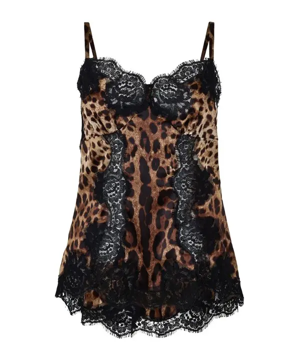 Dolce & Gabbana Leopard Print Lace Camisole