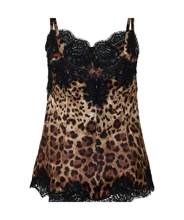 Dolce & Gabbana Leopard Print Lace Camisole