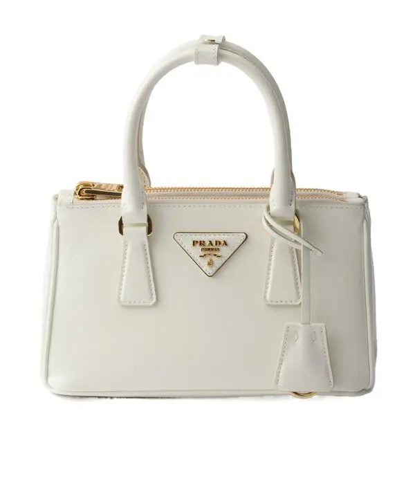 Prada Galleria Patent Saffiano Leather Mini Bag - White