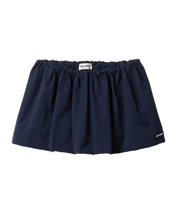 Miu Miu Flared Poplin Mini Skirt - Black