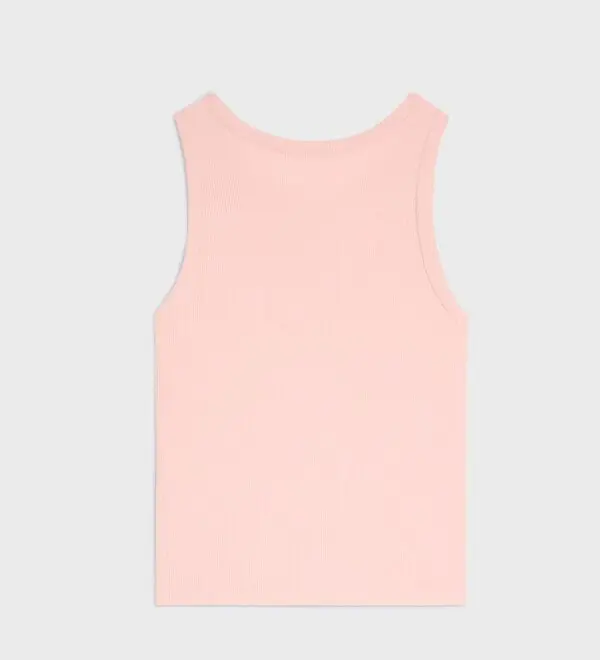 Celine Triomphe Tank Top In Ribbed Cotton