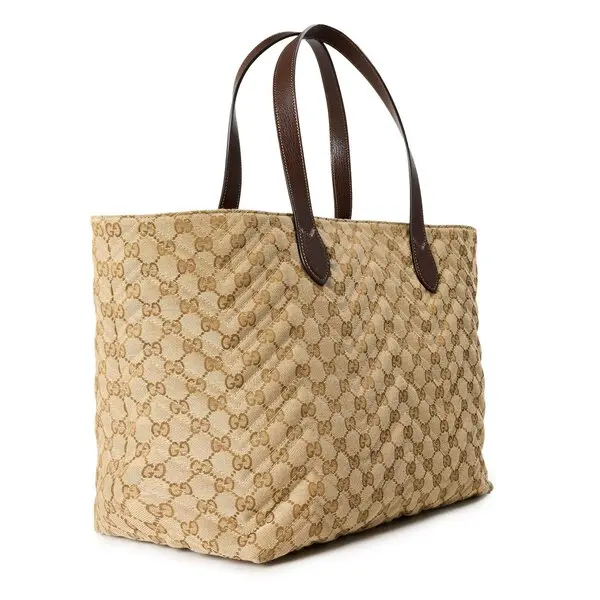 Gucci Monogrammed Canvas Tote Bag
