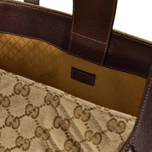 Gucci Monogrammed Canvas Tote Bag