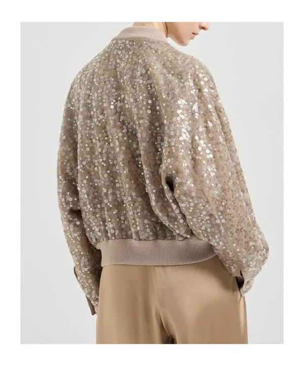 Brunello Cucinelli Sequin-embroidery Bomber Jacket