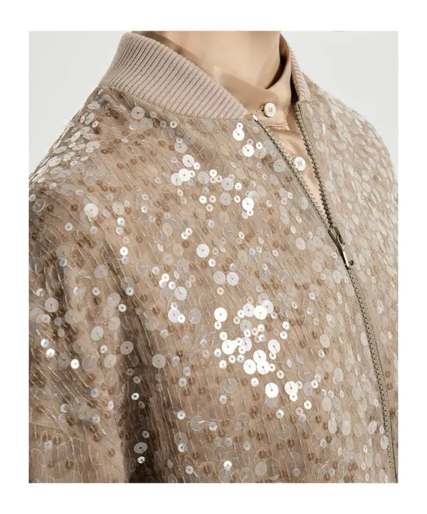 Brunello Cucinelli Sequin-embroidery Bomber Jacket