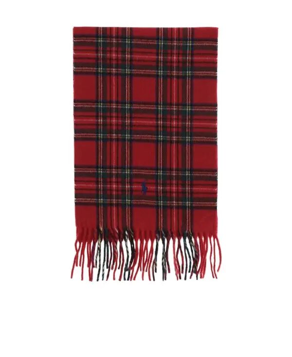 Polo Ralph Lauren Tartan Fringed Scarf - Red
