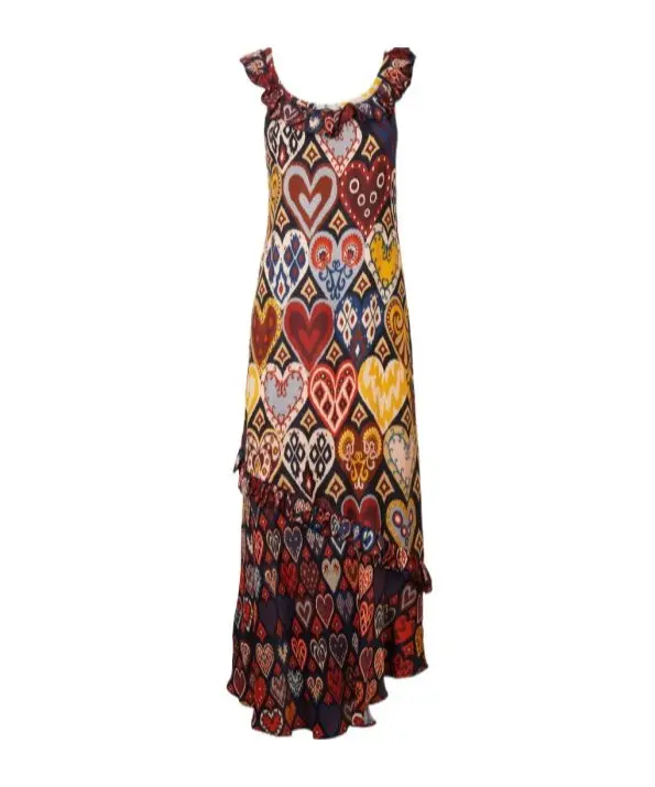 Farm Rio Hearts Ikat Maxi Dress