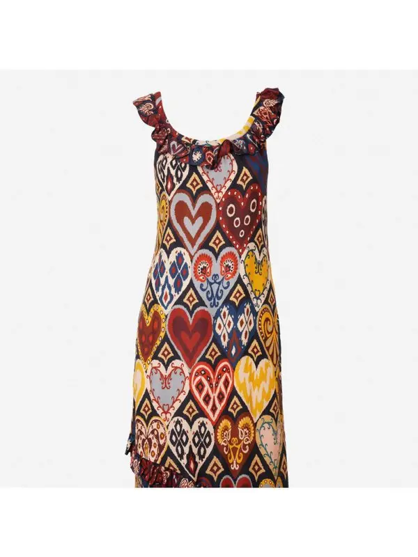 Farm Rio Hearts Ikat Maxi Dress